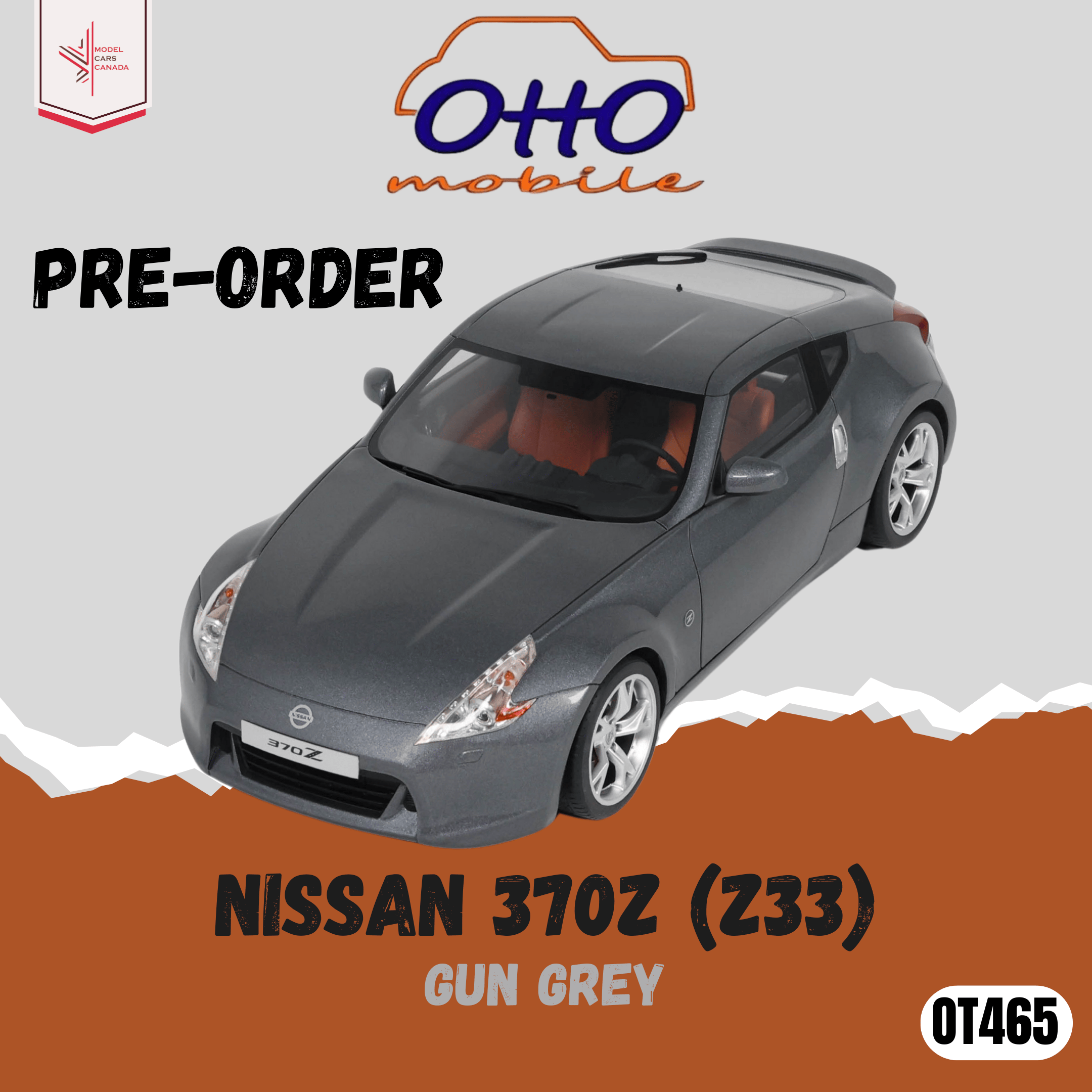 OttOmobile - Nissan 370Z (Z33)(Gun Grey) 1:18 Scale Model **[Pre-Order