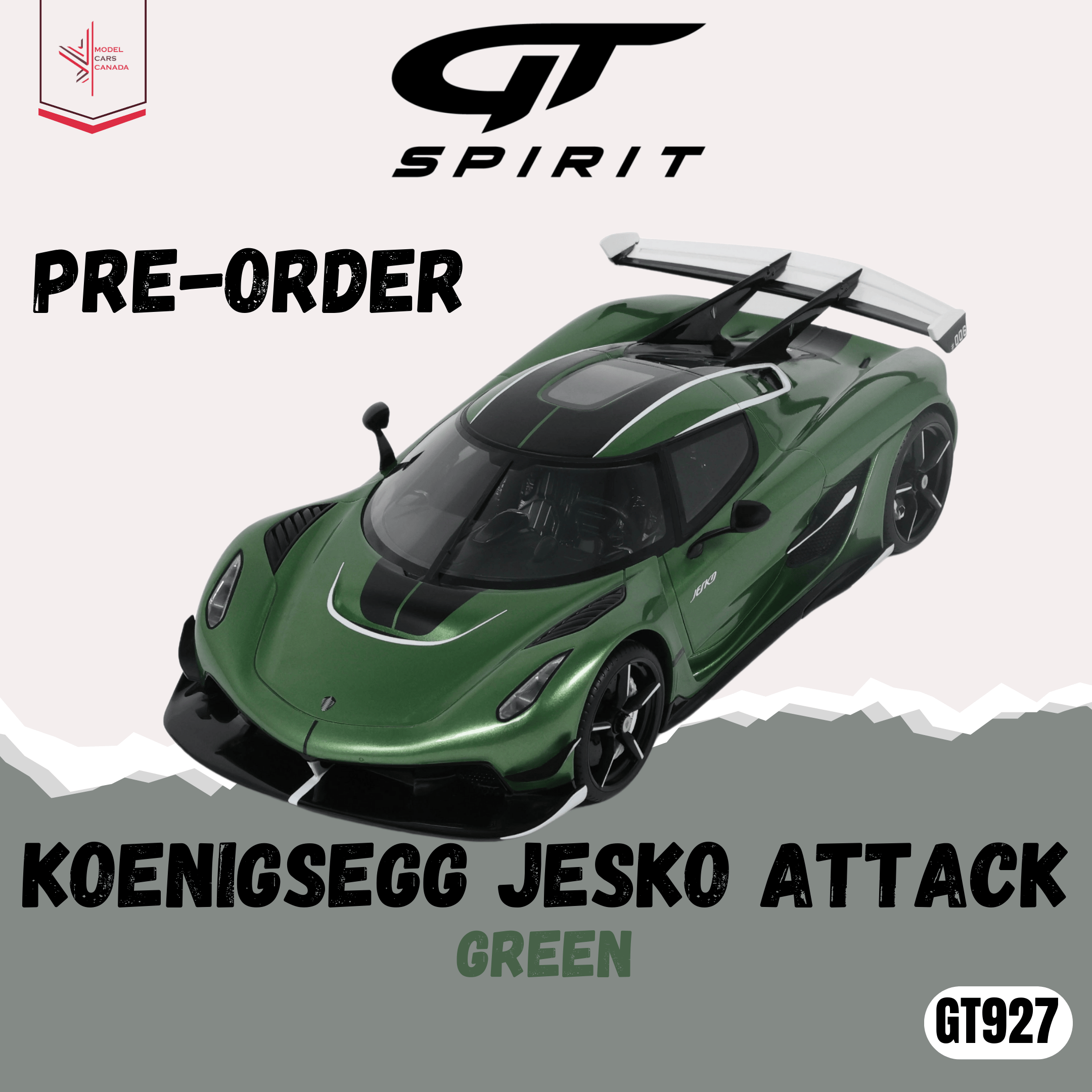 GT Spirit - Koenigsegg Jesko Attack (Green) 1:18 Scale Model **[Pre ...